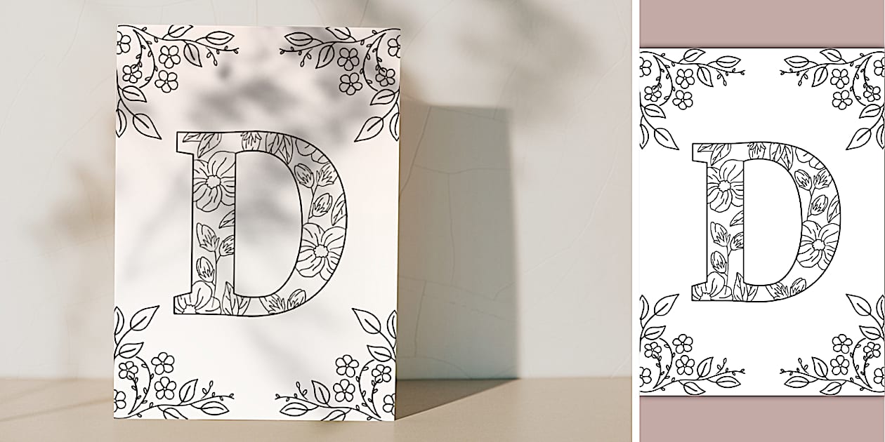 Letter D Mindfulness Colouring Card | Twinkl Party - Twinkl