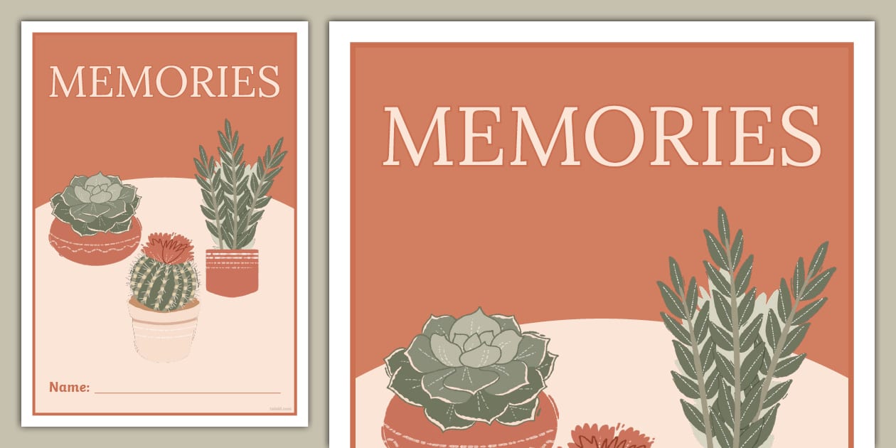 Succulents-Themed Memories Book Cover (Teacher-Made)