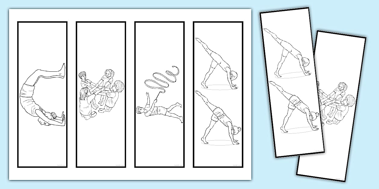 Gymnast Colouring Pages - Bookmarks - KS2 | Twinkl - Twinkl
