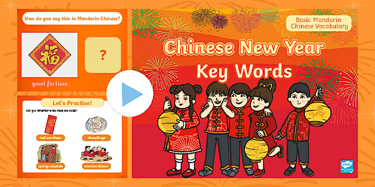 Chinese New Year Key Words Audio PowerPoint - Twinkl