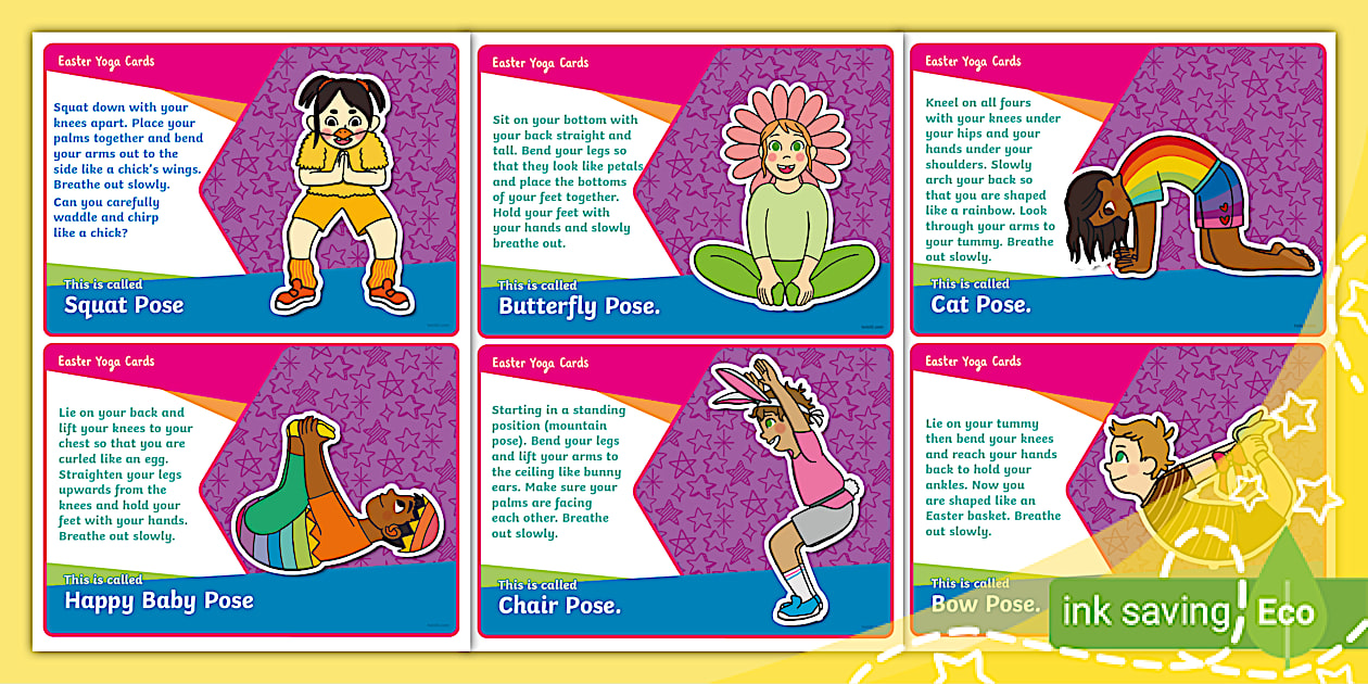Easter Yoga Cards for Kids | Parents Wellbeing - Twinkl
