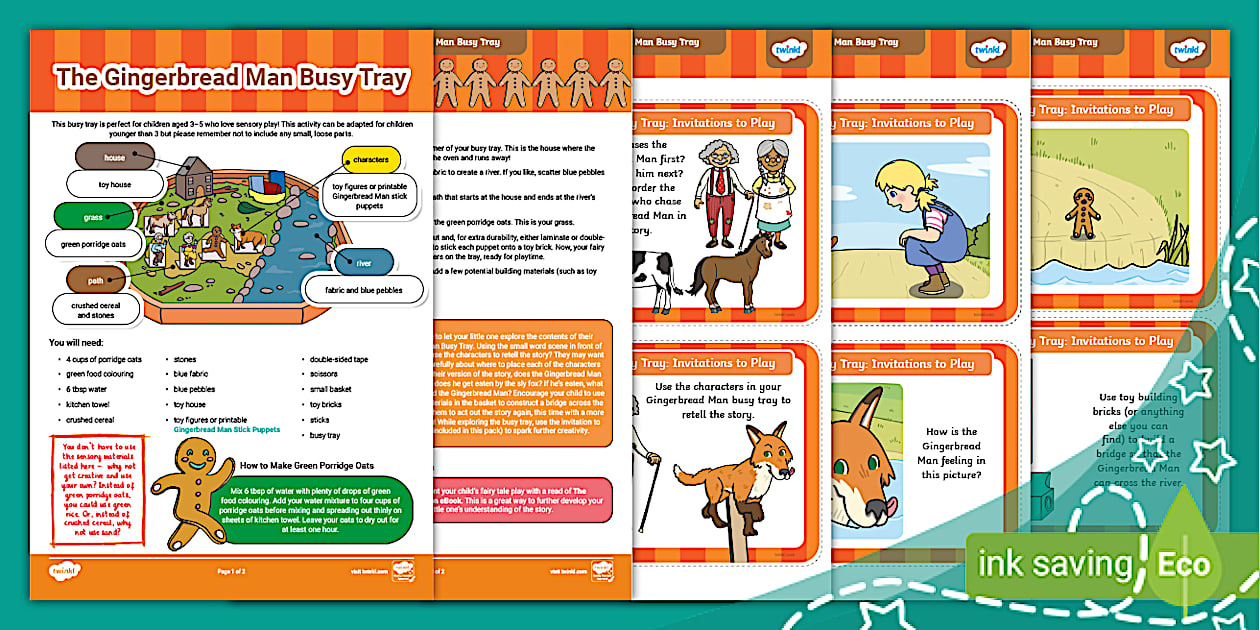 FREE! - The Gingerbread Man Busy Tray (teacher made)