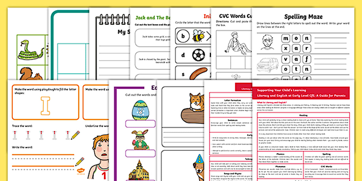 Early Level P1 Literacy Home Learning Pack 2