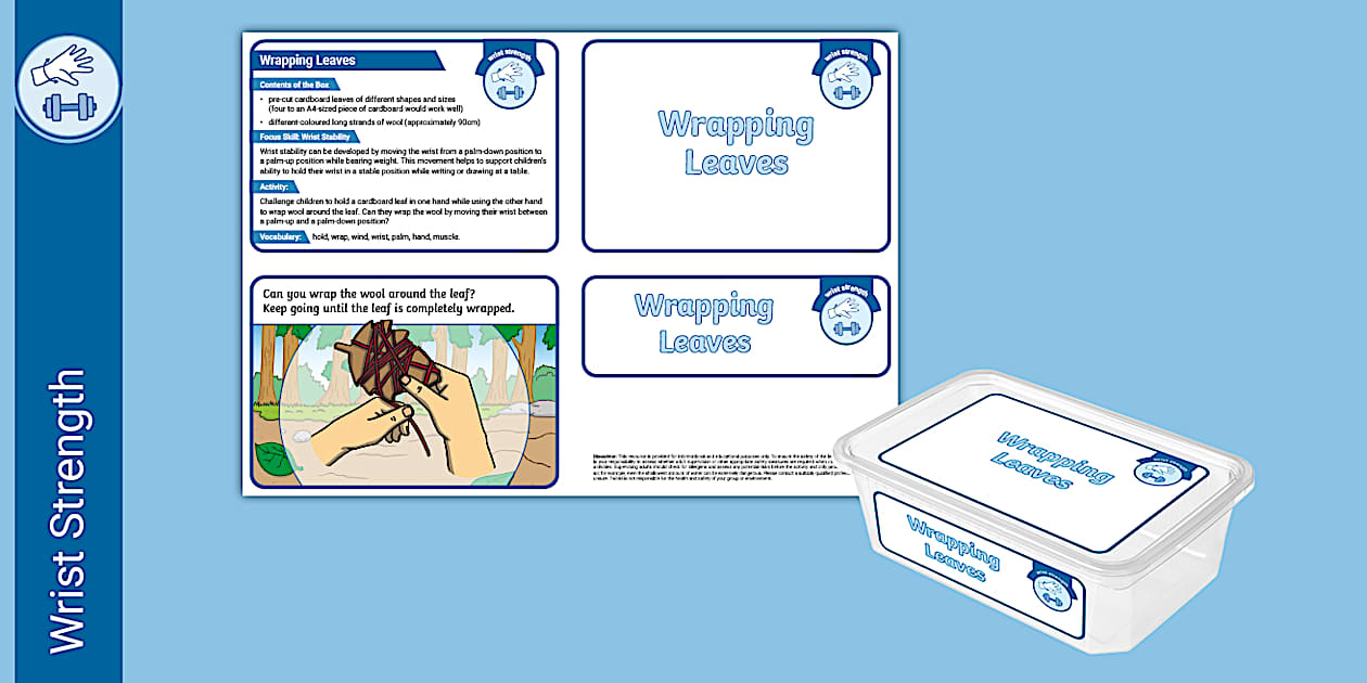 Wrist Strength Fine Motor Skills Task Box: Wrapping Leaves