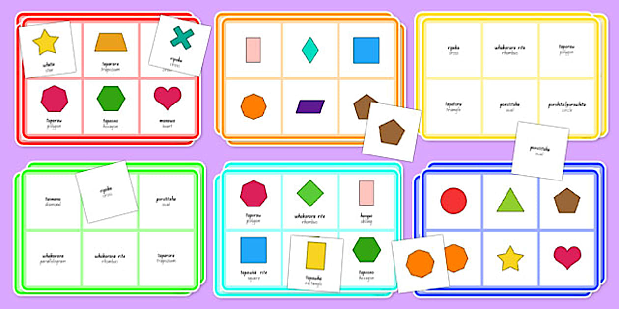 Te Reo Shape Bingo