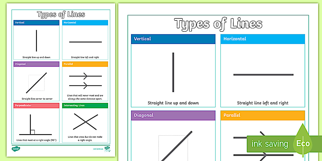 Editable Year 6 Types of Lines Display Poster (teacher made)