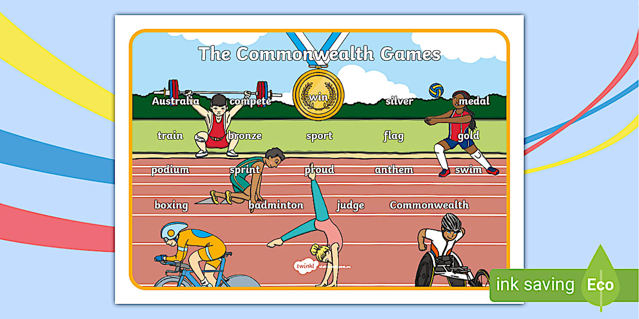 The Commonwealth Games Word Mat (teacher made) - Twinkl