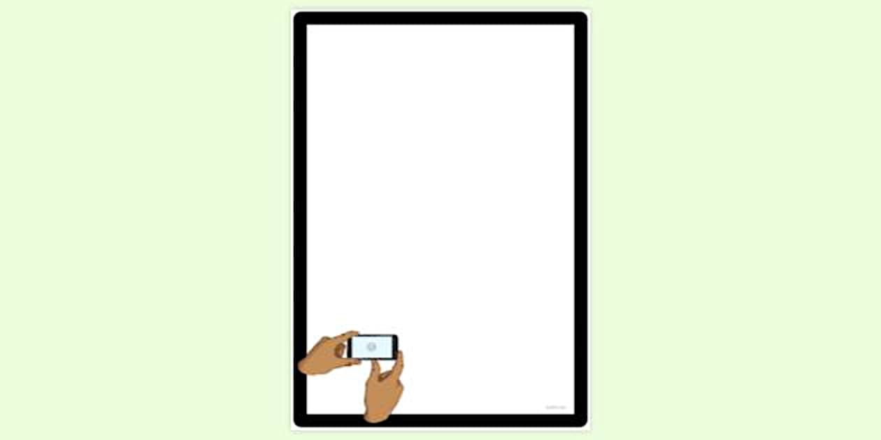 Hands Holding Camera Phone Page Border | Page Borders