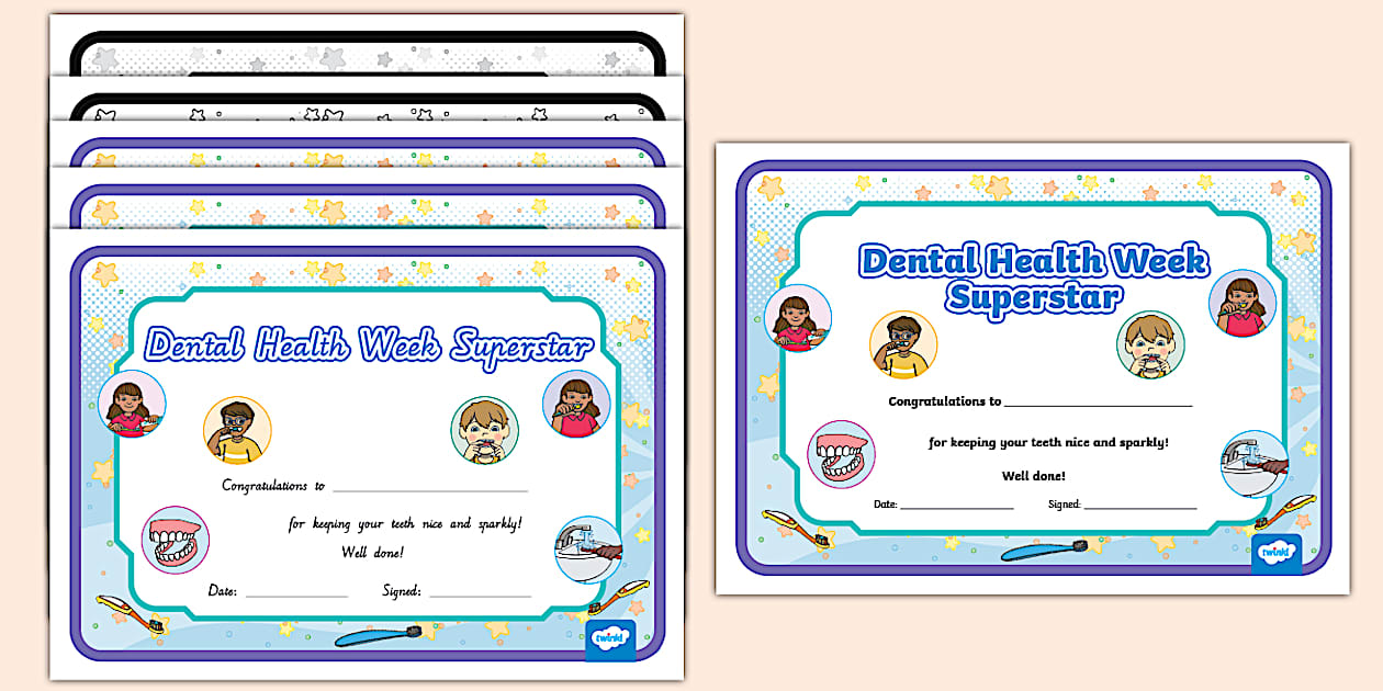 Dental Health Week Certificate (teacher made) - Twinkl