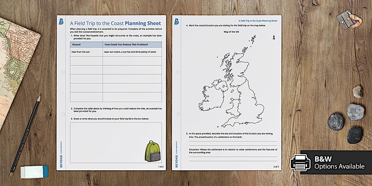 KS3 A Field Trip to the Coast Planning Sheet | Geography