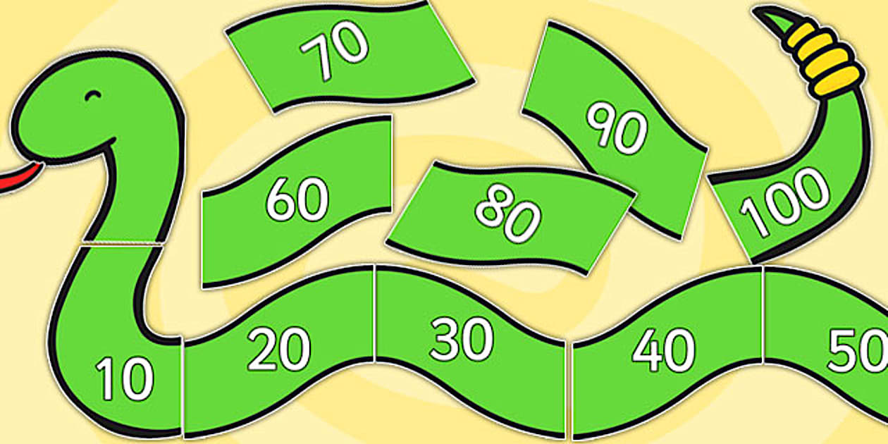 Counting By 10s Editable Number Snake - Twinkl