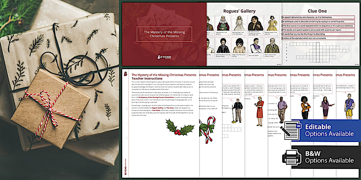 The Mystery of the Missing Christmas Presents Activity Pack