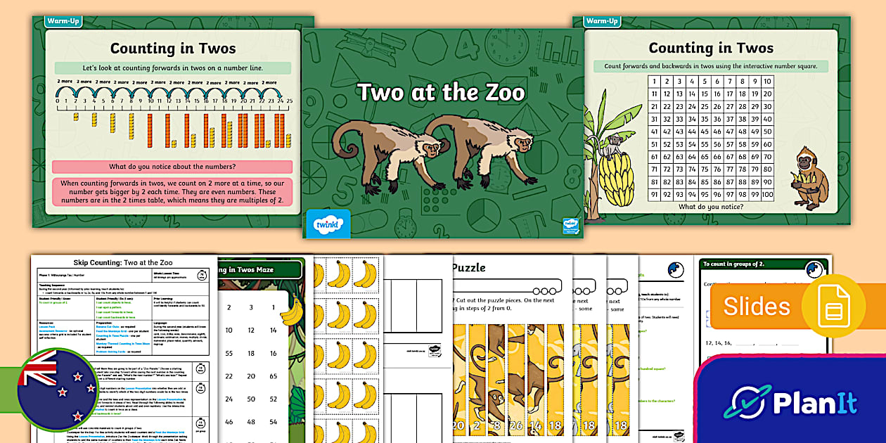 Skip Counting (Two at the Zoo) Lesson 2 - Twinkl