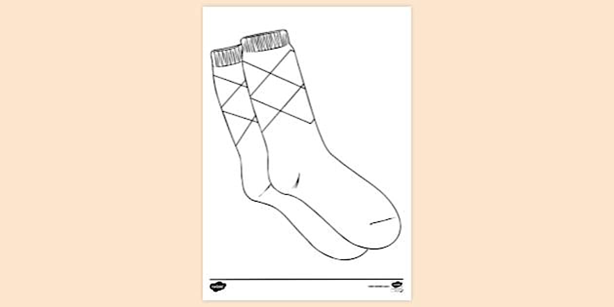Pair of Socks Colouring Sheet | Colouring Sheets - Twinkl