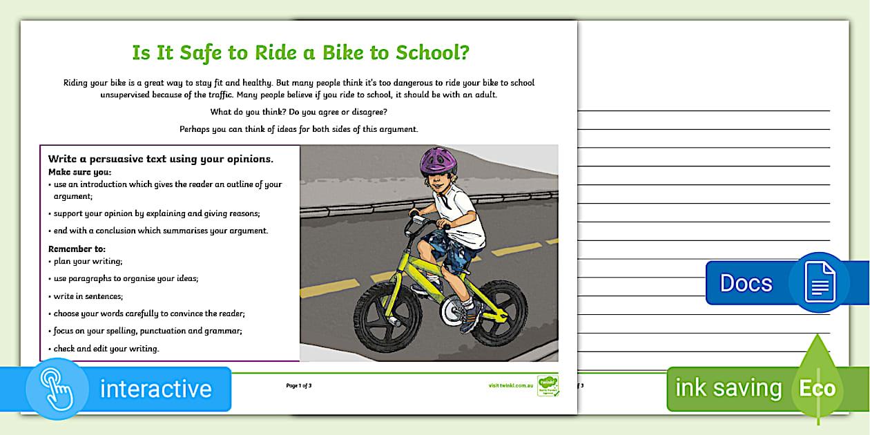 NAPLAN Persuasive Writing Activity | Example Test Practise