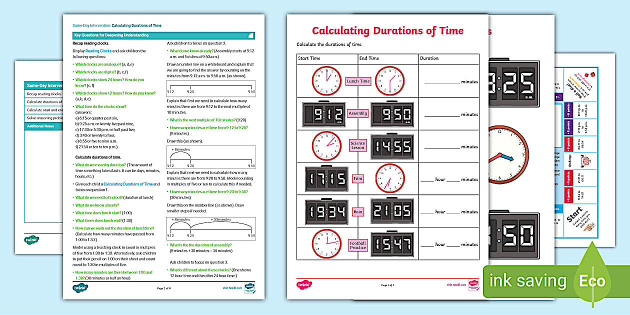 👉 Year 3 Maths Intervention Calculating Duration Of Time