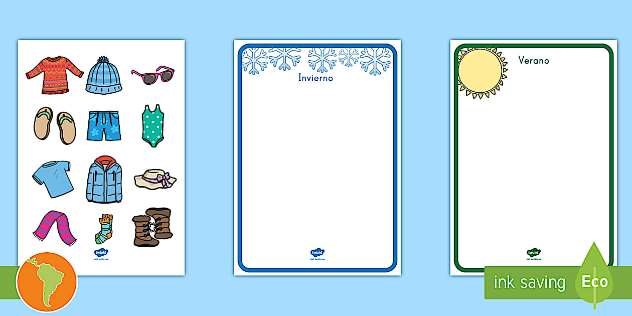 Cartel: Ordenar la ropa de invierno y verano - Twinkl