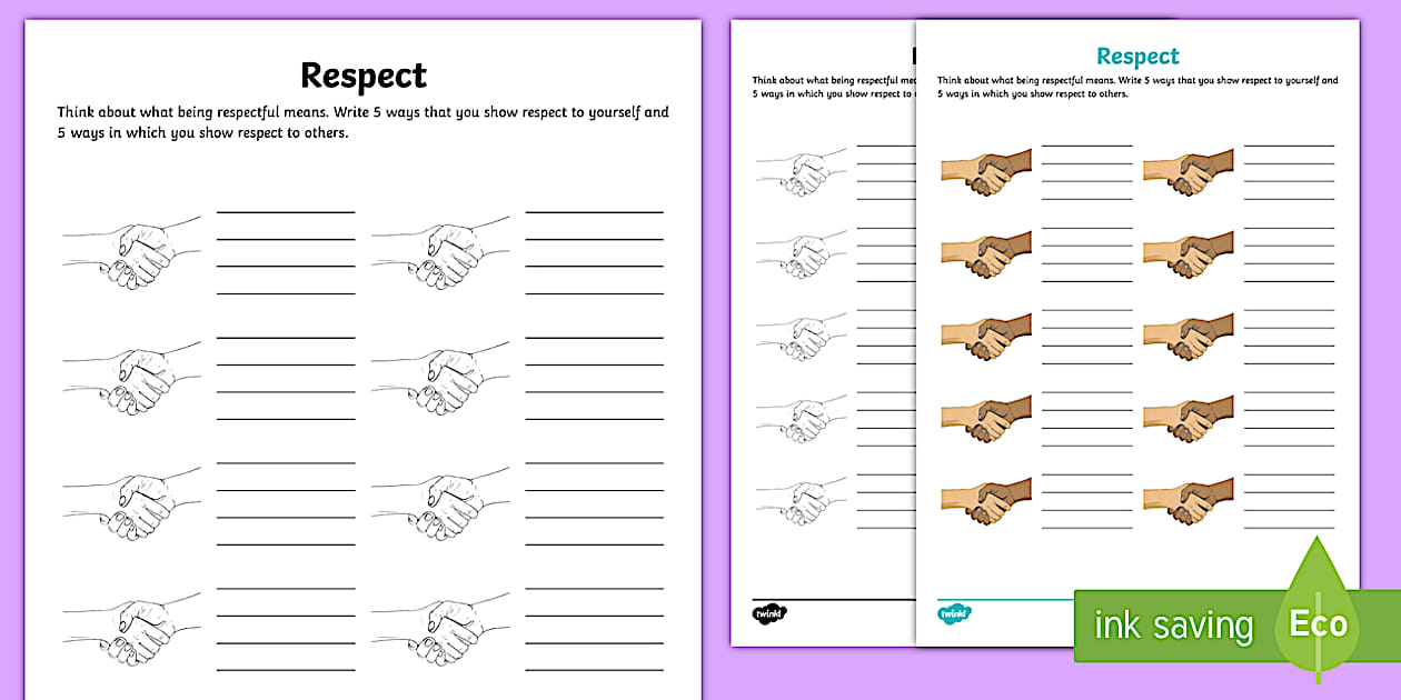 Ways to Show Respect Worksheet / Worksheet (teacher made)
