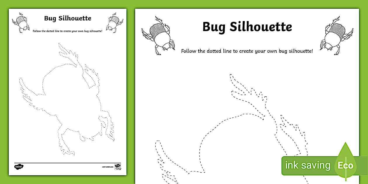 Bug Silhouette Drawing Activity (teacher made) - Twinkl