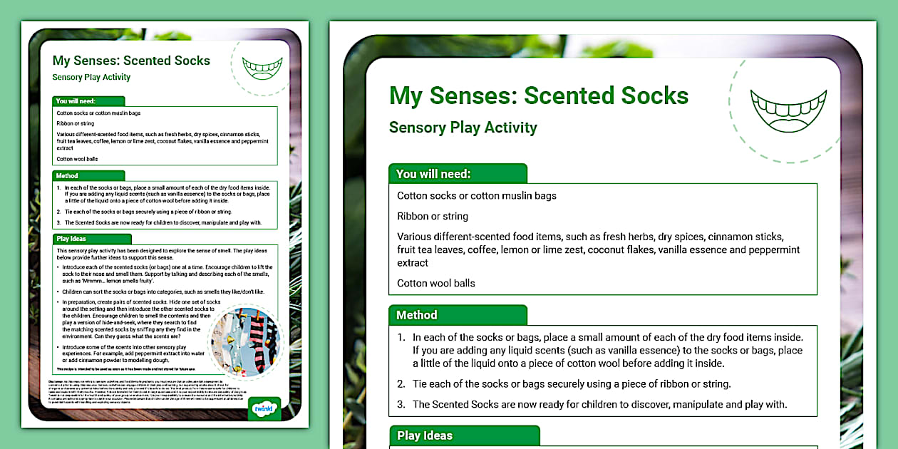 My Senses: Scented Socks Taste-Safe Sensory Activity