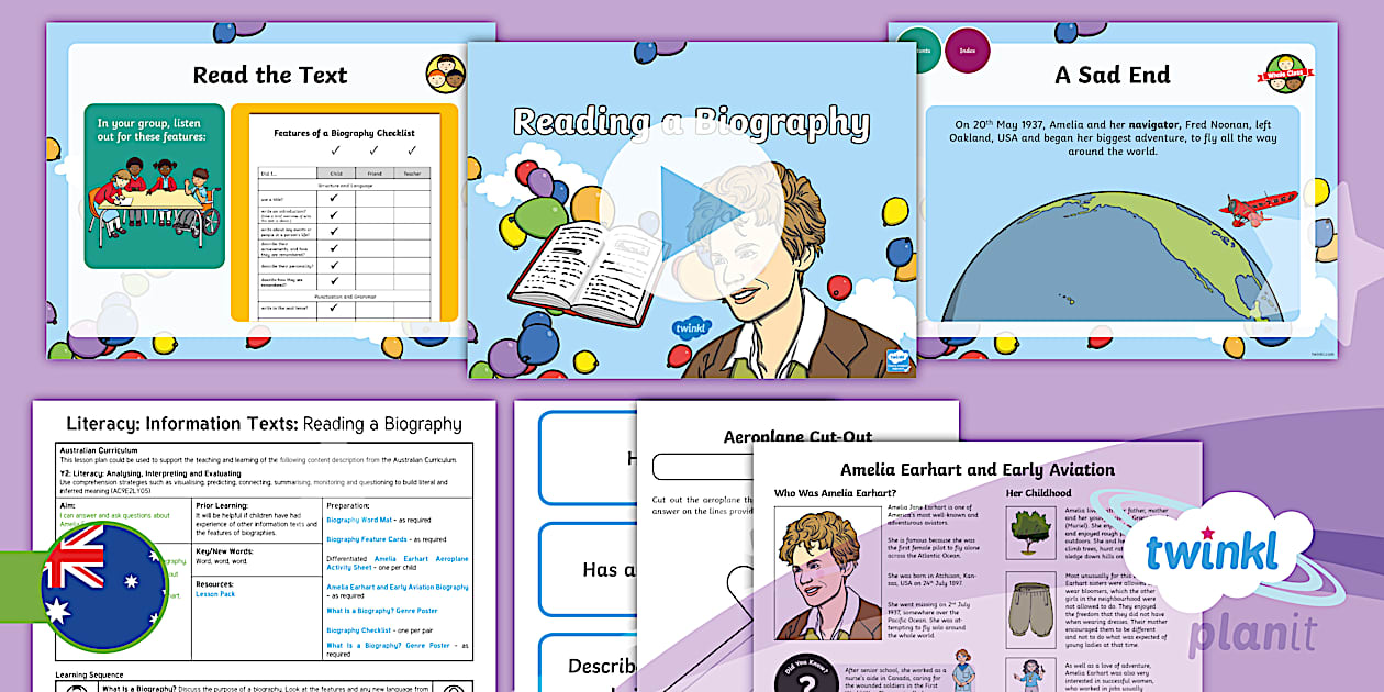 PlanIt English Year 2 Explorers: Up and Amelia Earhart: Information ...