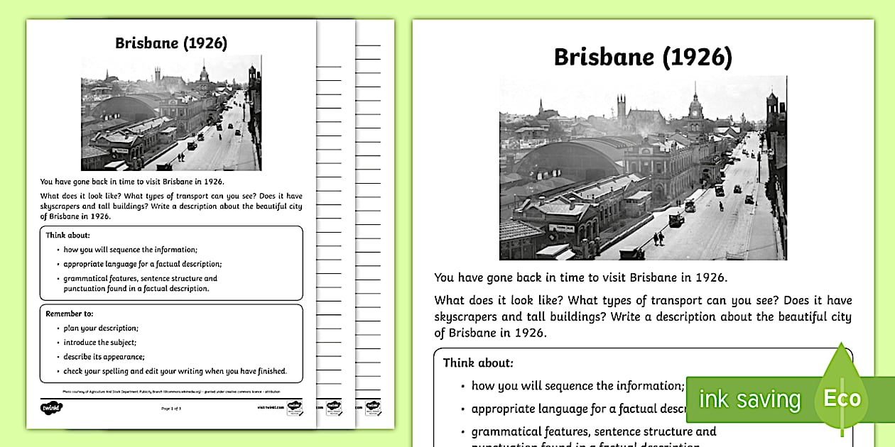 People and Places - Factual Description Set 3 Writing Stimulus Picture