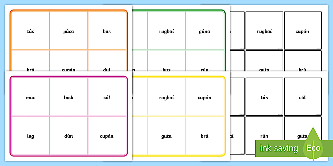 'U' or 'Ú' Words in Irish | Gaeilge Bingo | Twinkl