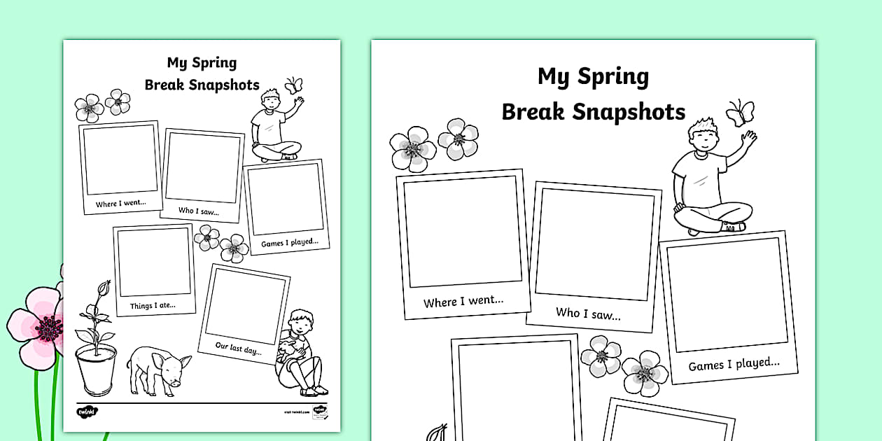 Spring Pictures to Draw - Snapshots Drawing/Writing Activity