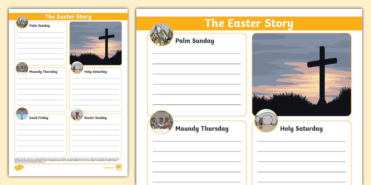 Easter Story Fact File Template (teacher made) - Twinkl