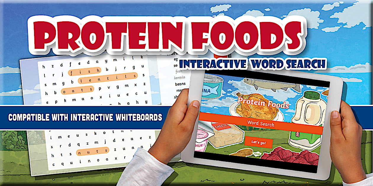* NEW * Protein Foods Interactive Word Search