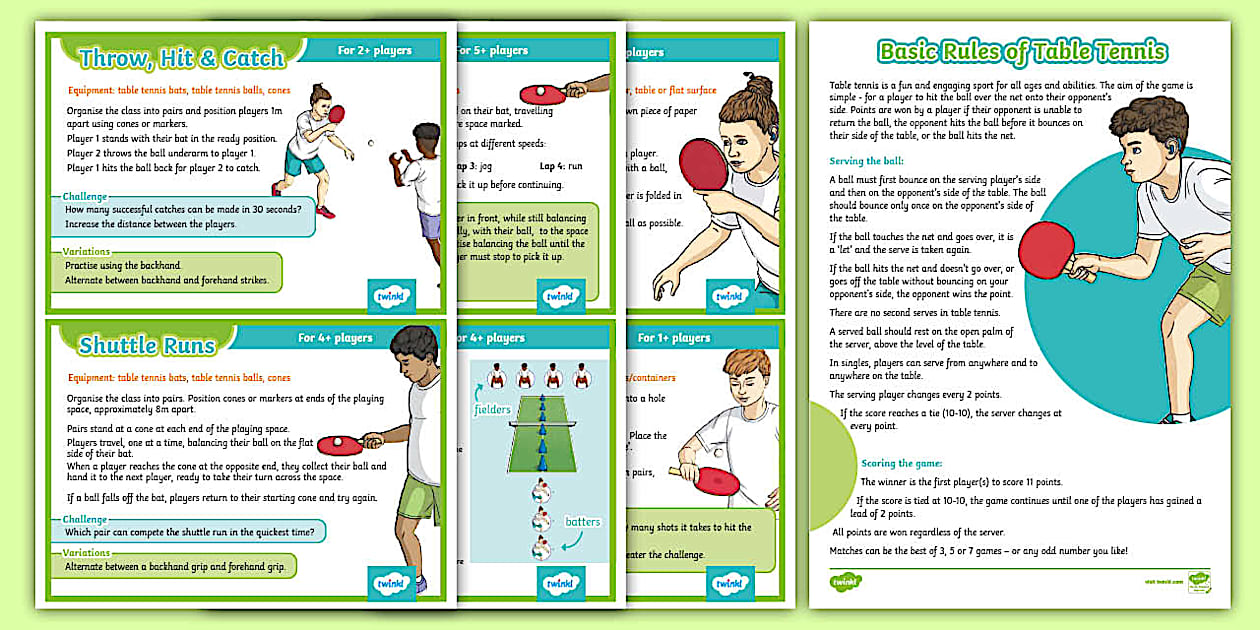 Table Tennis Activities | Games Pack - Activity Cards | KS2