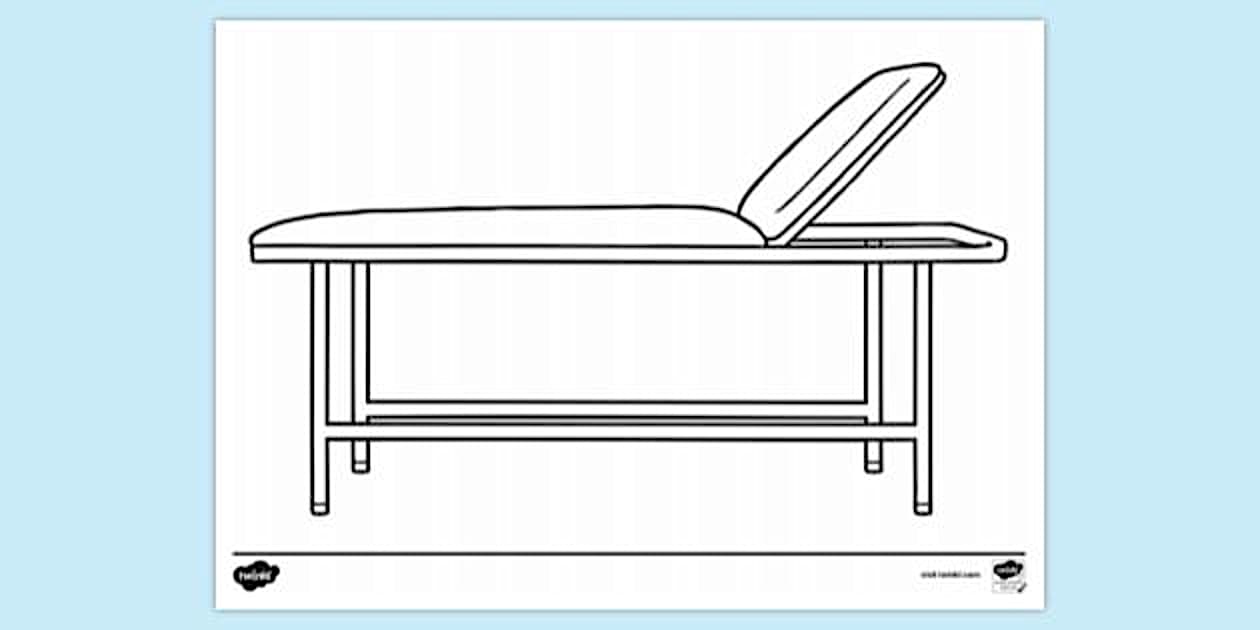 Doctors Examination Table Colouring Sheet | Colouring Sheets