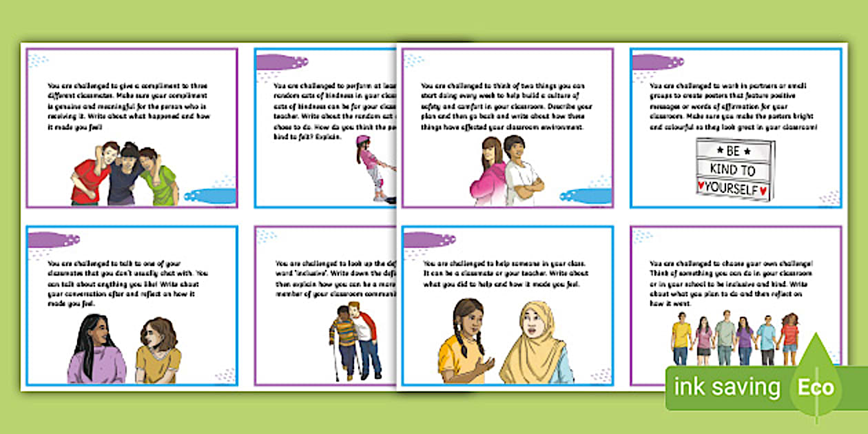 Intermediate Inclusive Classmate Challenge Cards - Twinkl