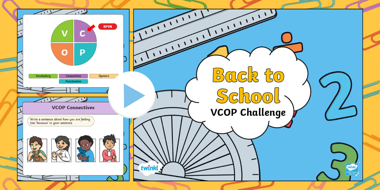 Back to School VCOP Challenge PowerPoint (Teacher-Made)