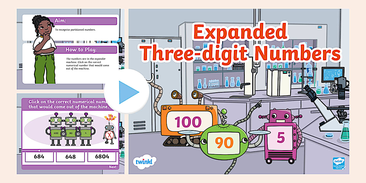 Expanded Three-digit Numbers Interactive Game - Twinkl