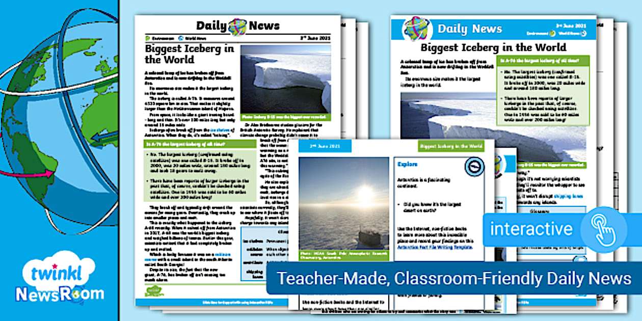 Iceberg Reading Comprehension | Twinkl NewsRoom - Twinkl