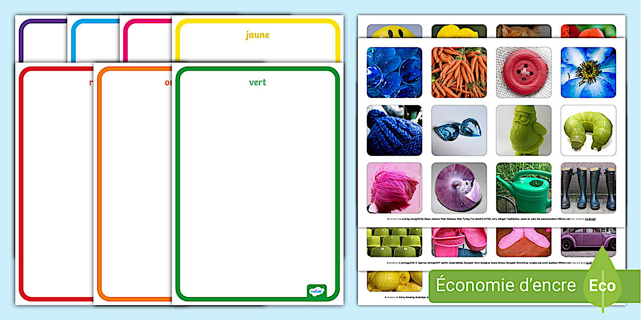 Trier les photos par couleurs - activité Montessori