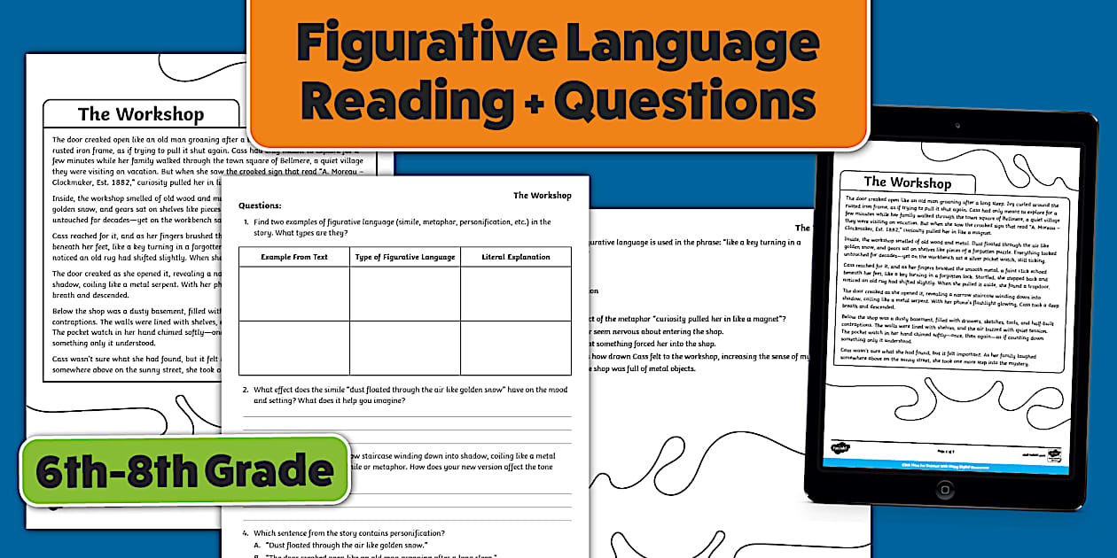 The Workshop Figurative Language Adventure Story for 6th-8th