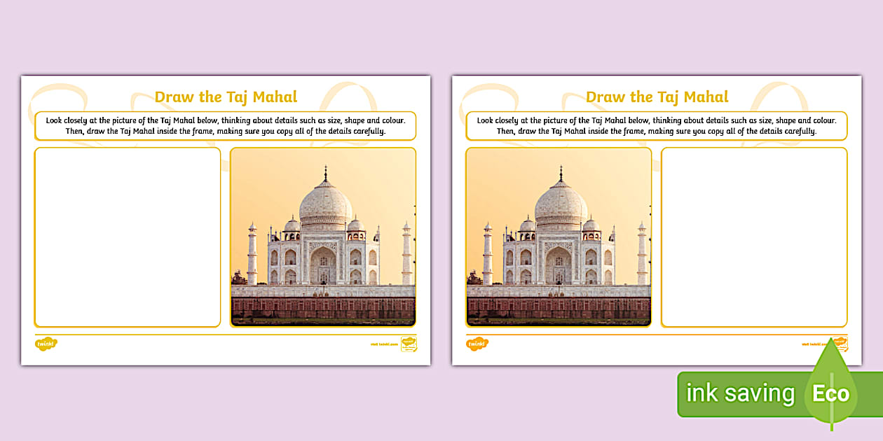 Draw the Taj Mahal Art Activity (teacher made) - Twinkl