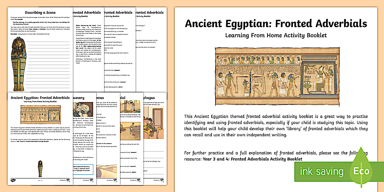 Ancient Egyptian Fronted Adverbials Learning From Home Activity Booklet