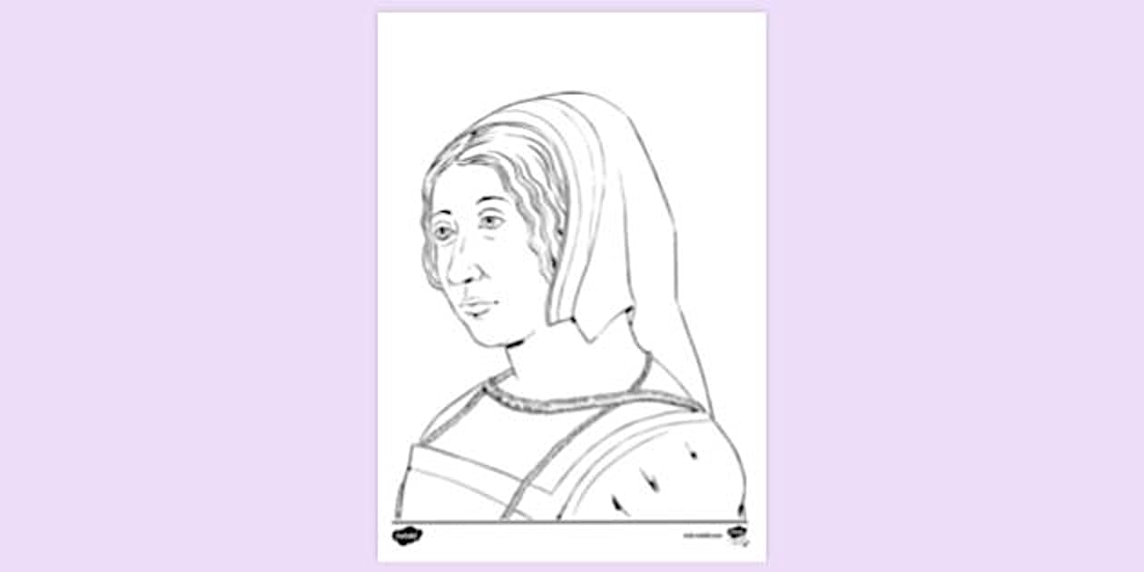 Margaret Tudor Colouring Sheet (Teacher-Made) - Twinkl
