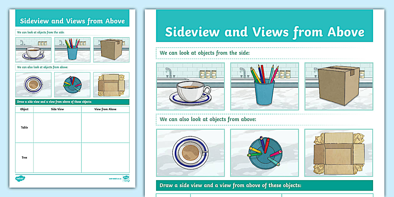 Sideview and Views from Above - Activity Sheet - Twinkl