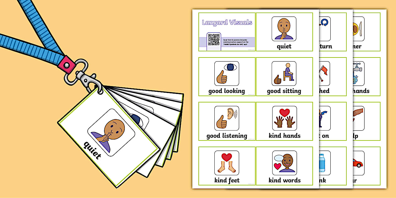 SEN Lanyard Visual Symbols | Symbols Communication | Twinkl