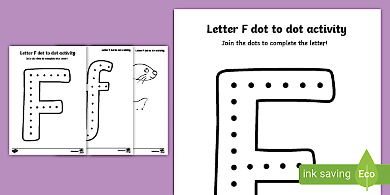 Dot to Dot Alphabet F Activity - Educational Resources