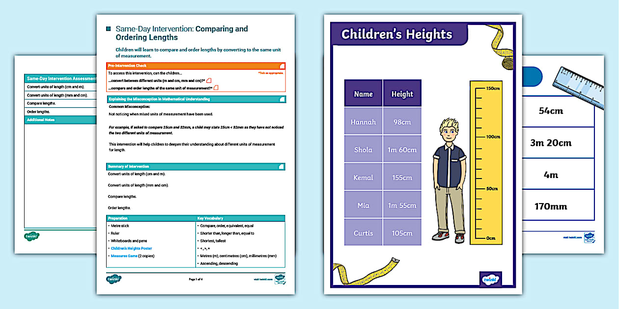 👉 Year 3 Maths Intervention: Comparing and Ordering Lengths