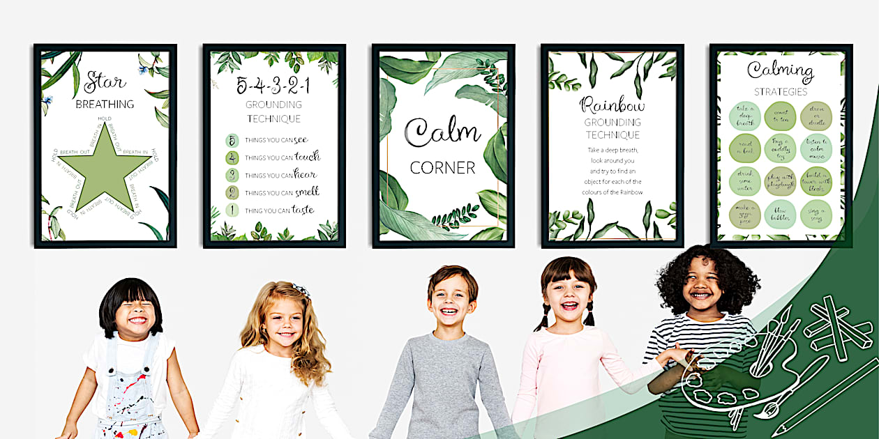Calm Corner Mindfulness Botanical-Themed Posters Pack