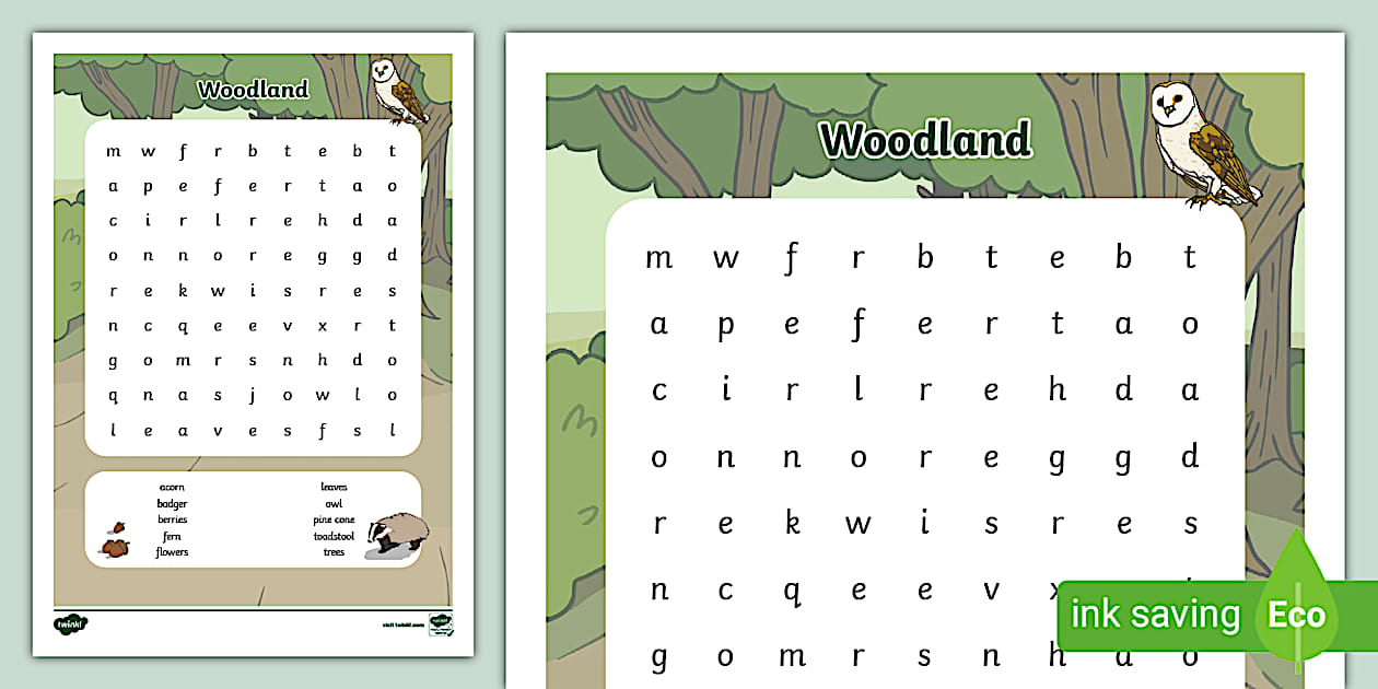 Woodland Word Search (teacher made) - Twinkl