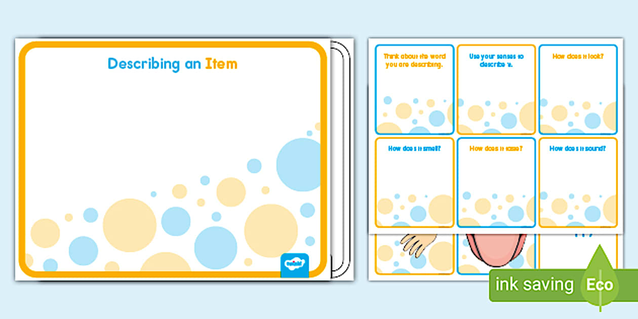 Describing an Item Anchor Chart (teacher made) - Twinkl