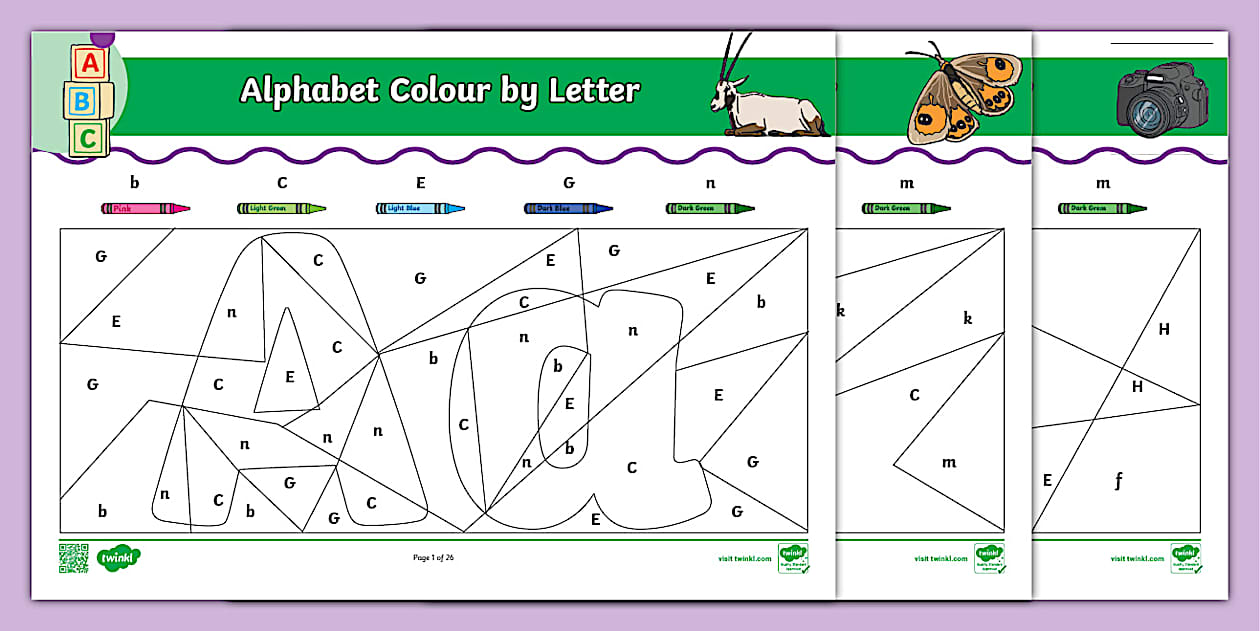 Alphabet Colour by Letter - Uppercase and Lowercase Letters