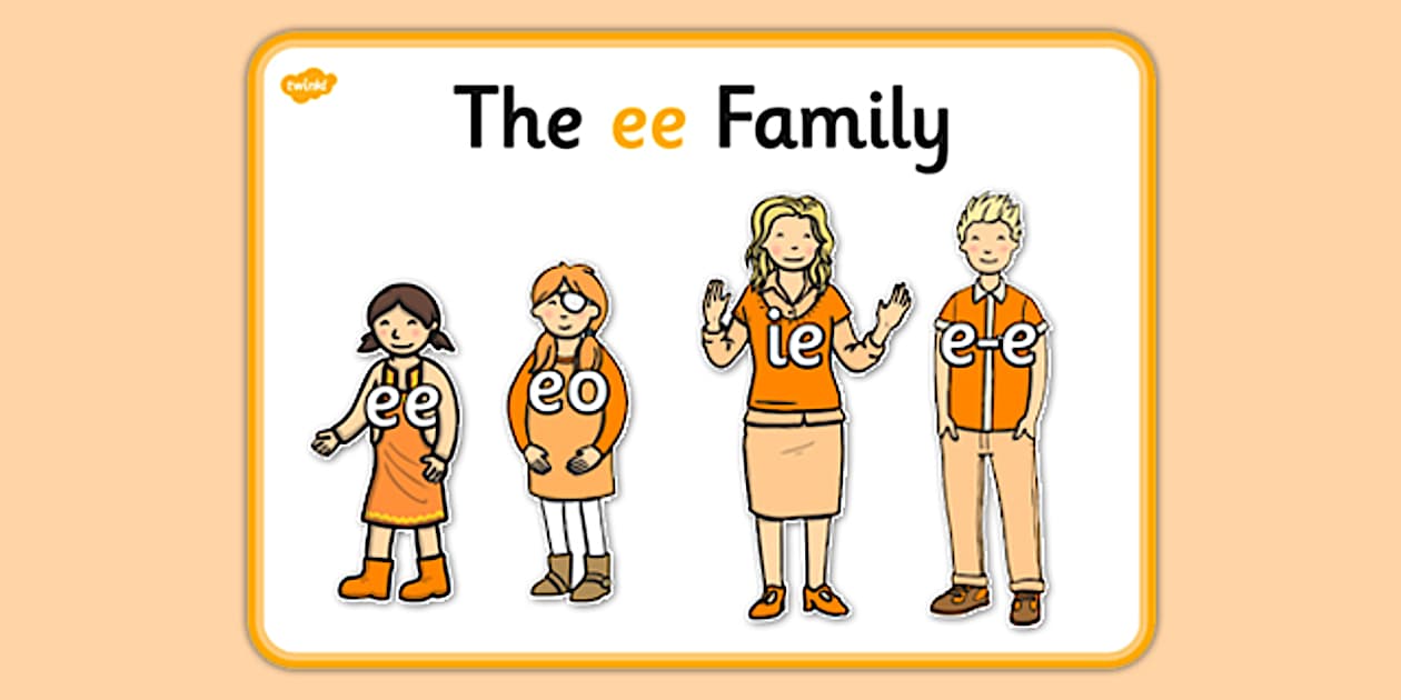 Ee Sound Family Cut Outs (teacher made) - Twinkl